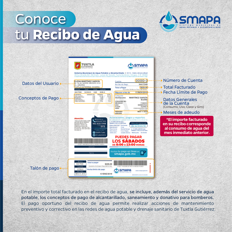 Descargar Recibo De Agua Smapa Tuxtla Gutiérrez Imprimir Y Pagar