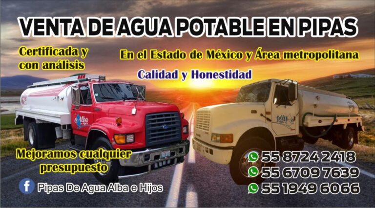 Pipas de Agua en Naucalpan: agua potable las 24 horas - Aquas México